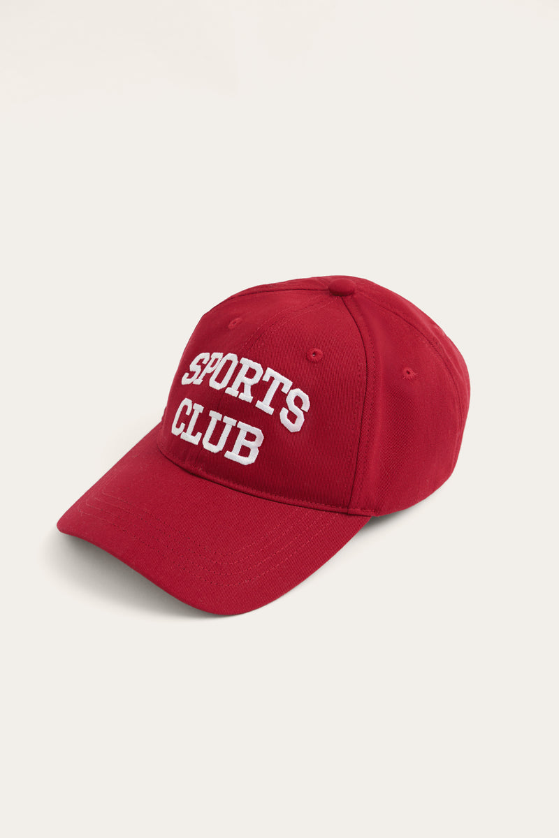 Red Sports Club Embroidered Cap | 4th & Reckless