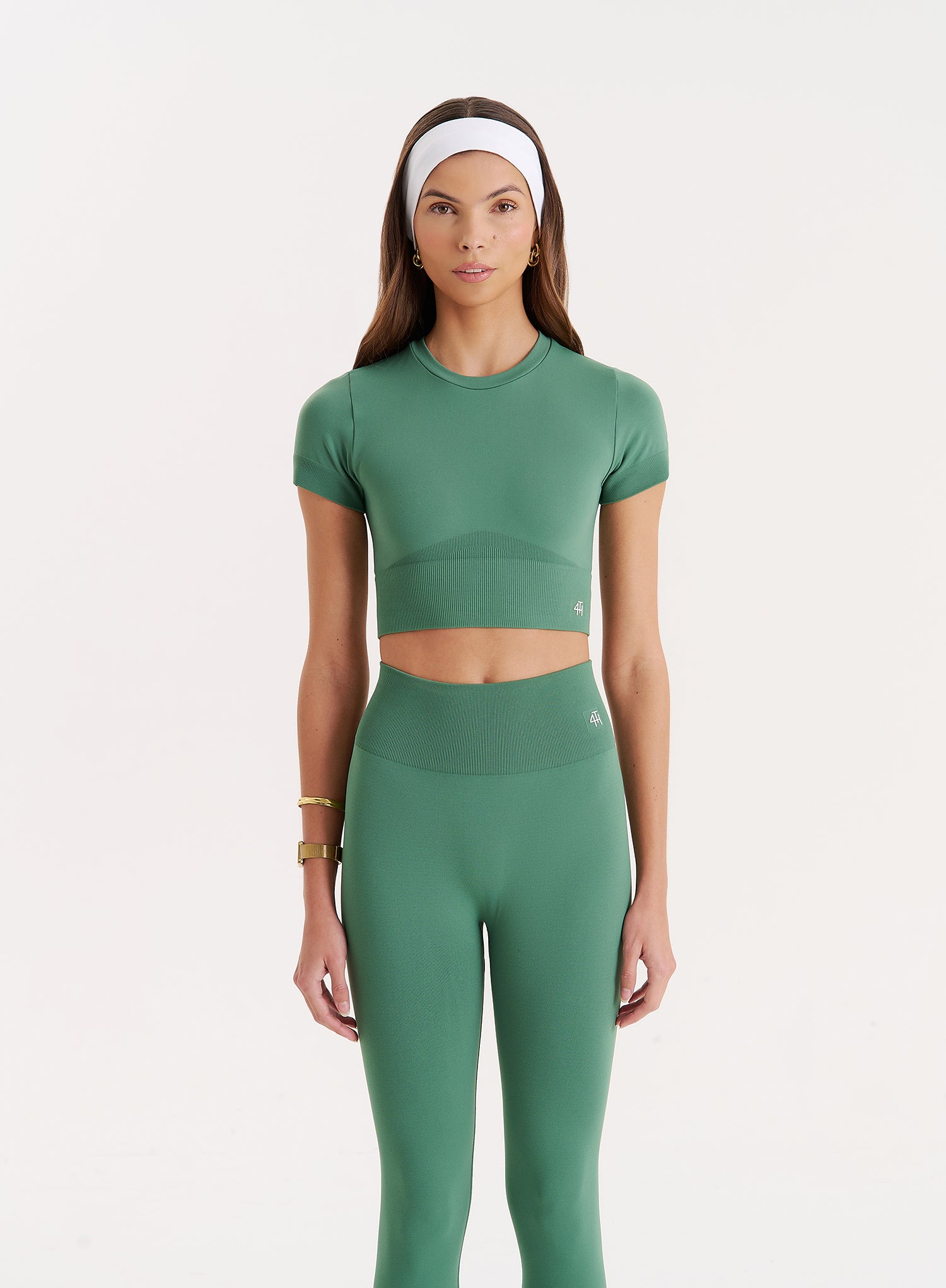 Women's Green Seamless Gym Crop Top | Brogan | 4th & Reckless